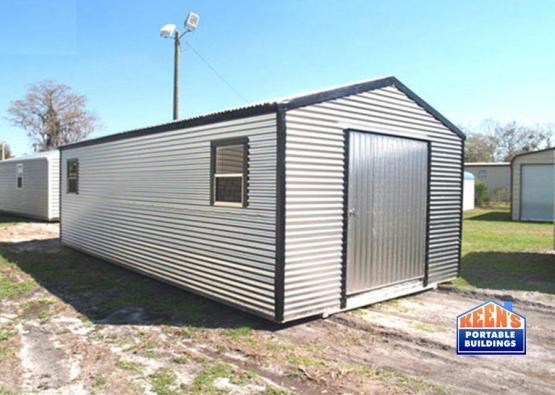 Metal-Shed-12x24-silverwood - Keen's Buildings