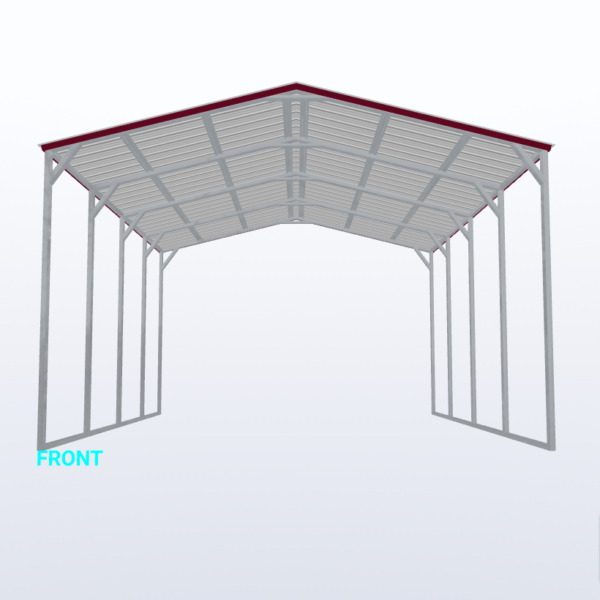 20x20x12 Vertical Roof Carport - Keen's Buildings