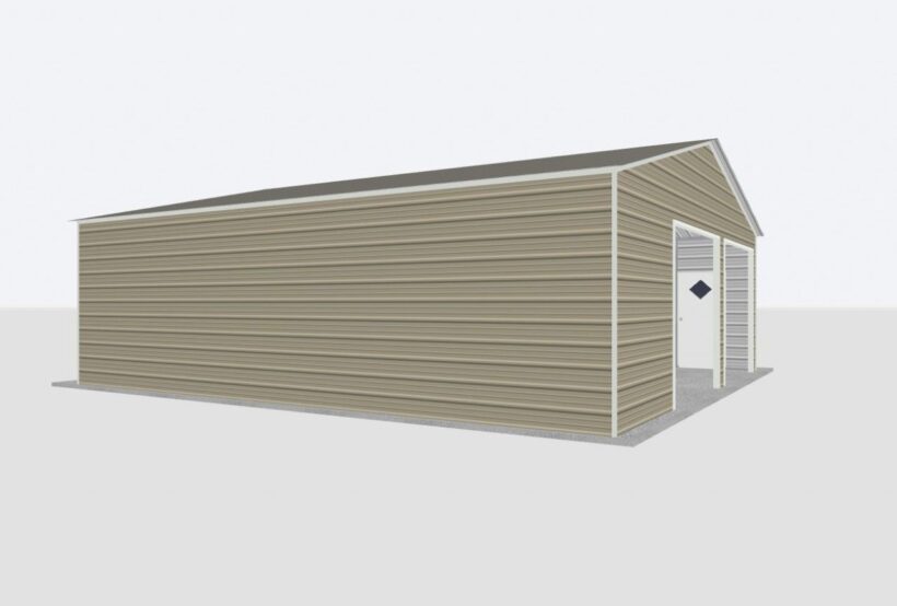 28X30X9 2 Car Metal Garage/ Workshop Installed - 28x30 Metal Building ...