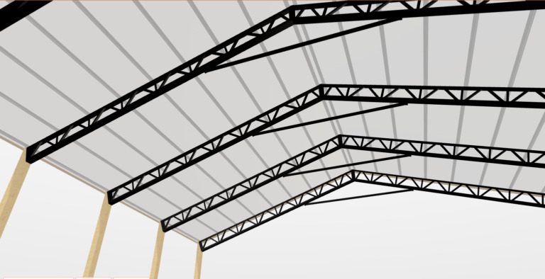 40' x 80' x 20' Open Pole Barn (Installed) - Keen's Buildings
