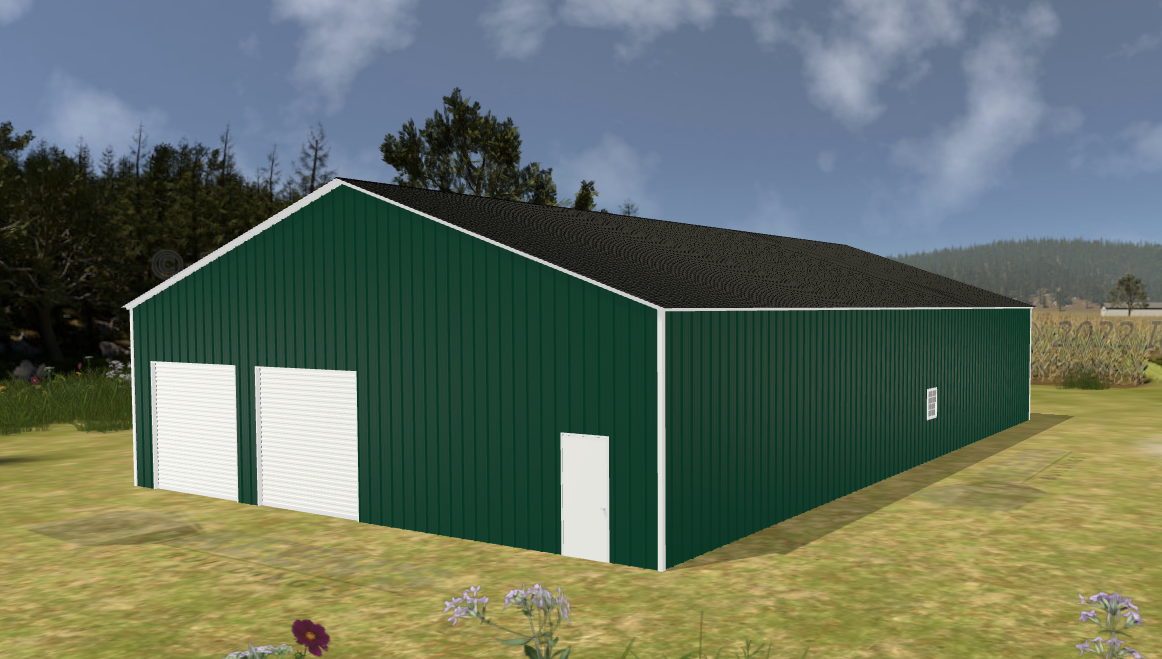 50' x 80' x 16' Enclosed Pole Barn Installed - Keen's Buildings