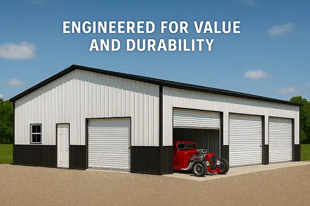 Steel Detached Garage 30x50 Detached Steel Garage | Prefab Garage