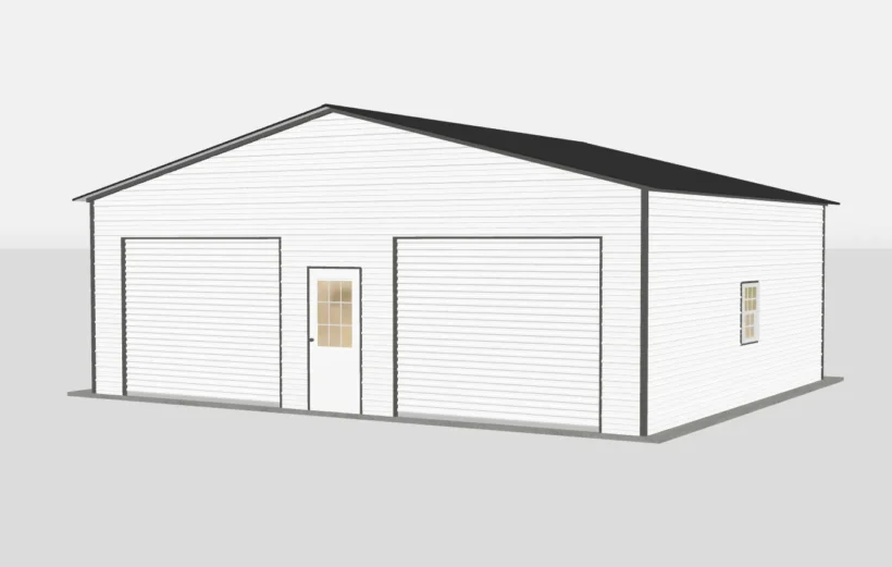 30x25x10 Metal Garage - Keen's Buildings